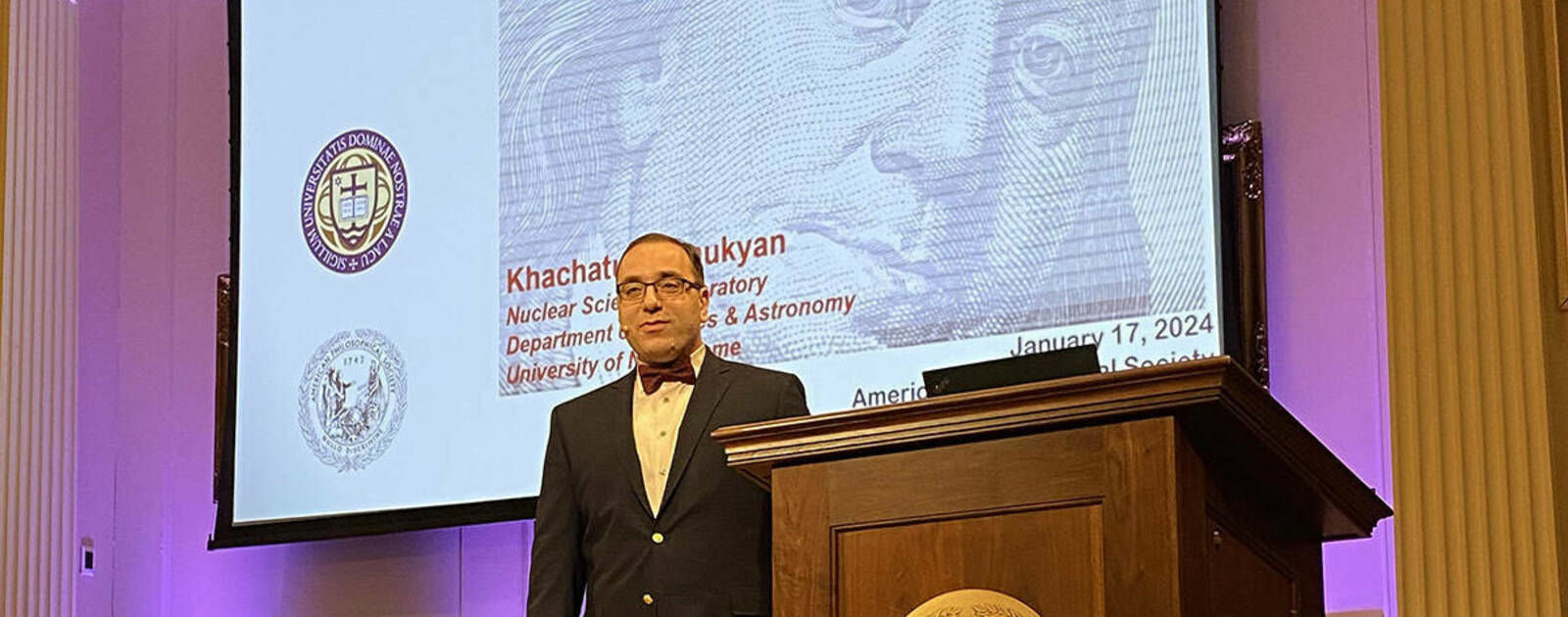 Manukyan presents an invited talk in honor of Benjamin Franklin's 318th ...